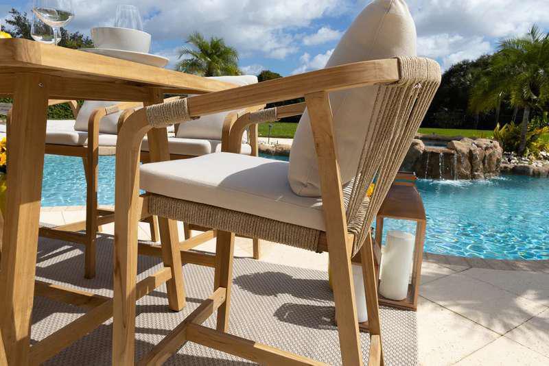 TABLE HAUTE RIMINI ACACIA ET/OU TABOURET RIMINI