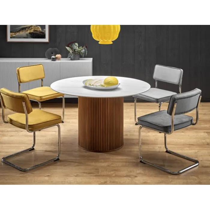 TABLE REPAS RONDE BOIS / MARBRE