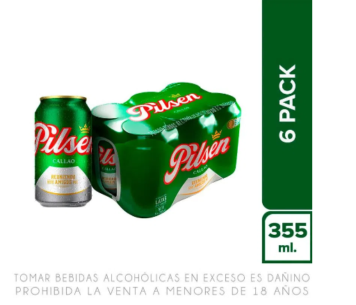 SIX PACK Cerveza Pilsen Callao LATA 355ml SIX PACK Cerveza Pilsen Callao LATA 355ml