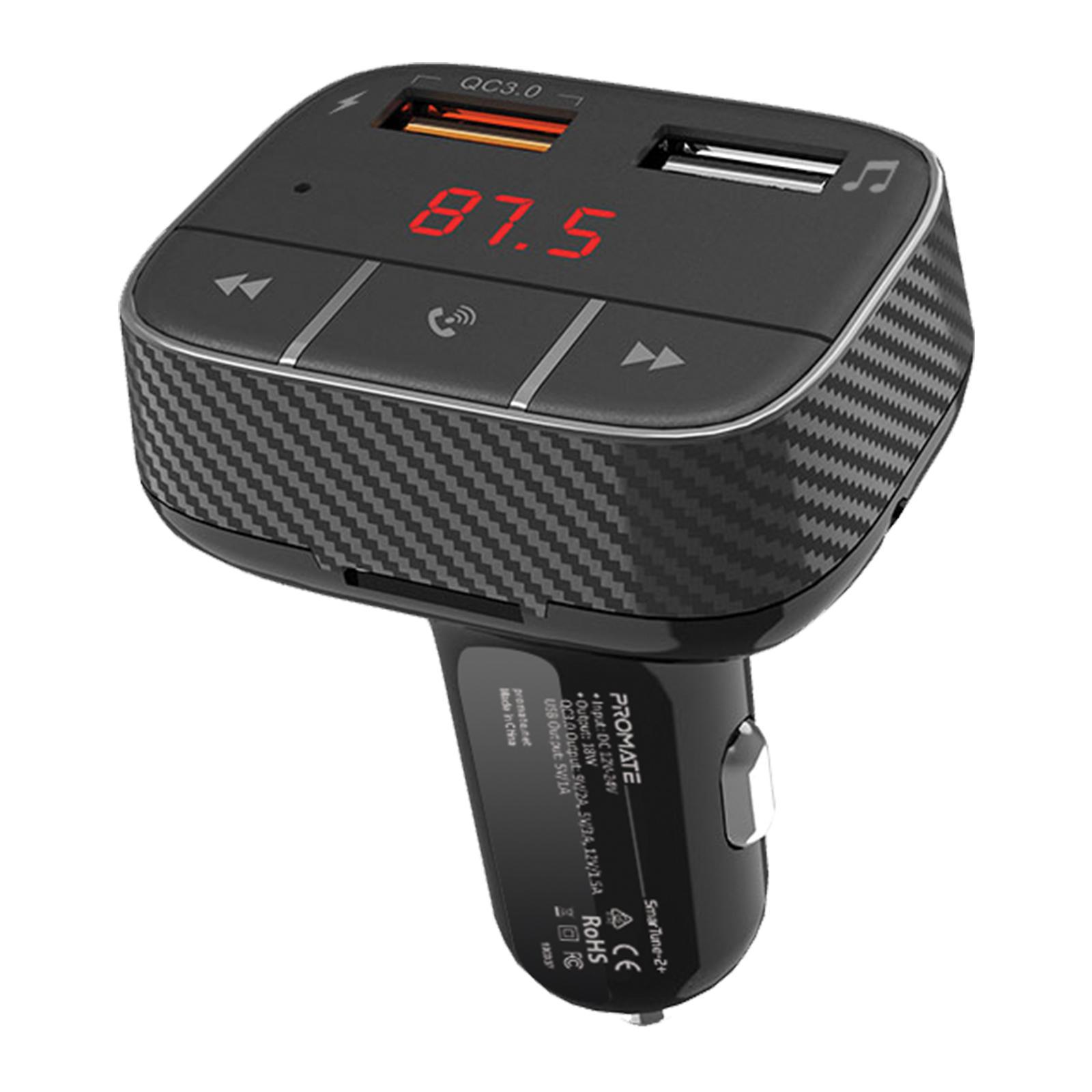 Promate SmarTune-2+ Universal Bluetooth Car FM Transmitter With 3 USB ...