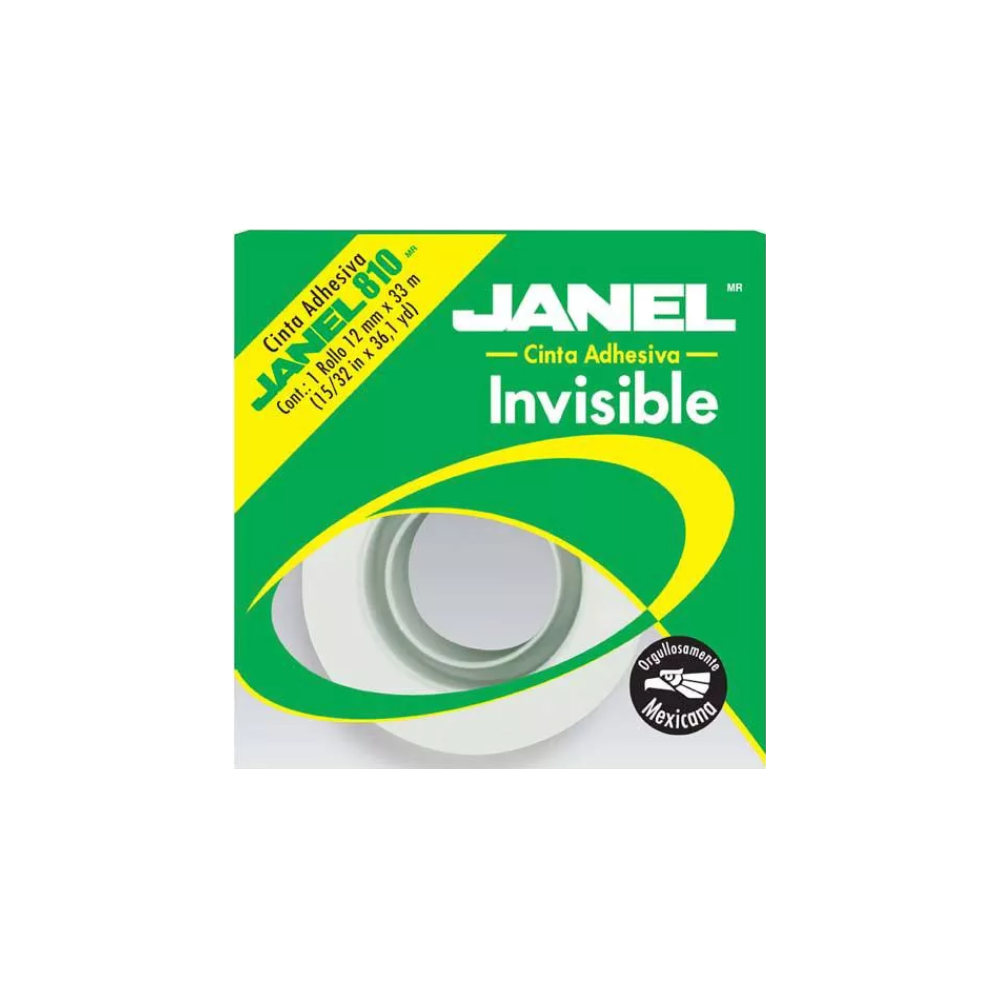 CINTA ADHESIVA INVISIBLE MARCA JANEL TRANSPARENTE MEDIDAS 12MM X 33M 1 ...