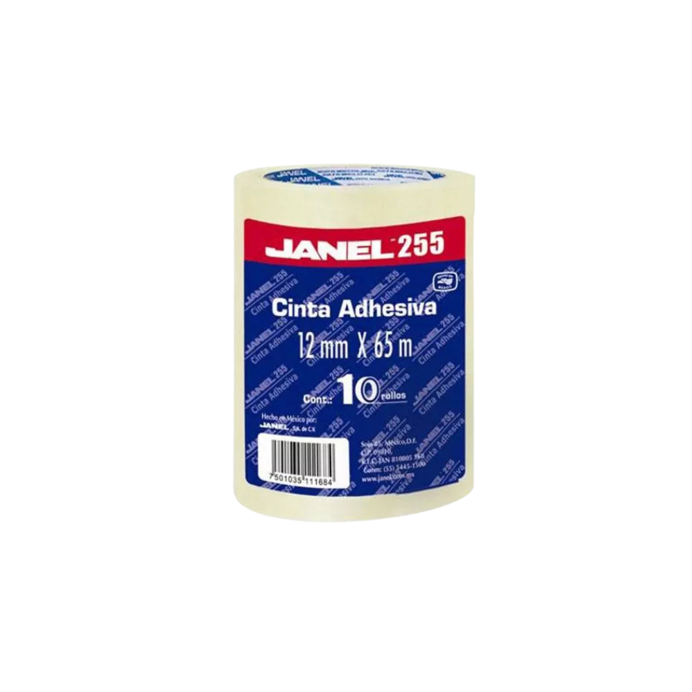 CINTA ADHESIVA CORTE FACIL JANEL 255 TRANSPARENTE DE 12 MM X 65 M ...
