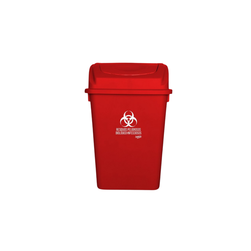 BOTE DE BASURA PARA RPBI 65 LITROS TAPA BALANCÍN FRONTAL SKU 8189 RPBI