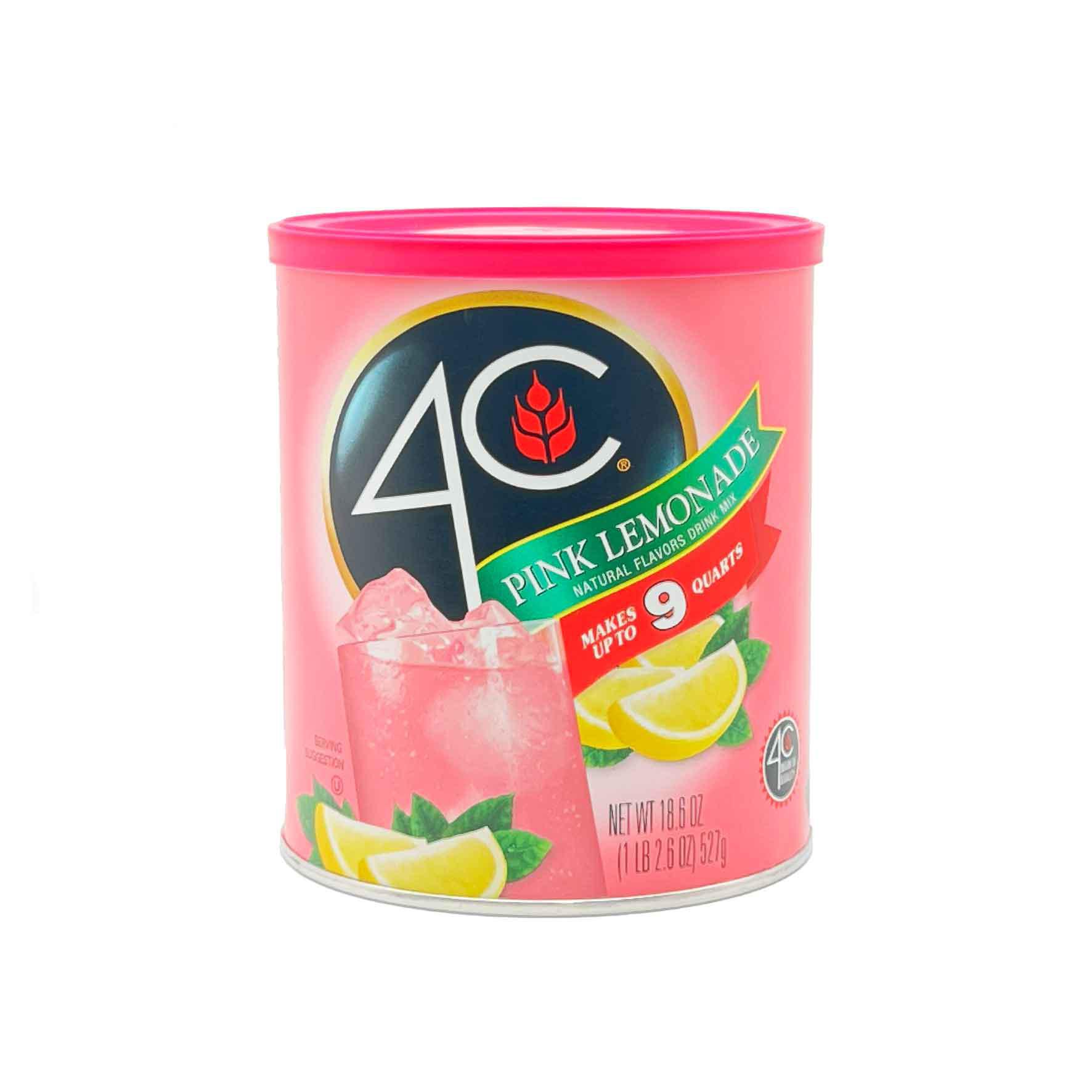 4C Pink Lemonade Natural Flavors Drink Mix Makes Up To 9 Quarts 18.6 oz