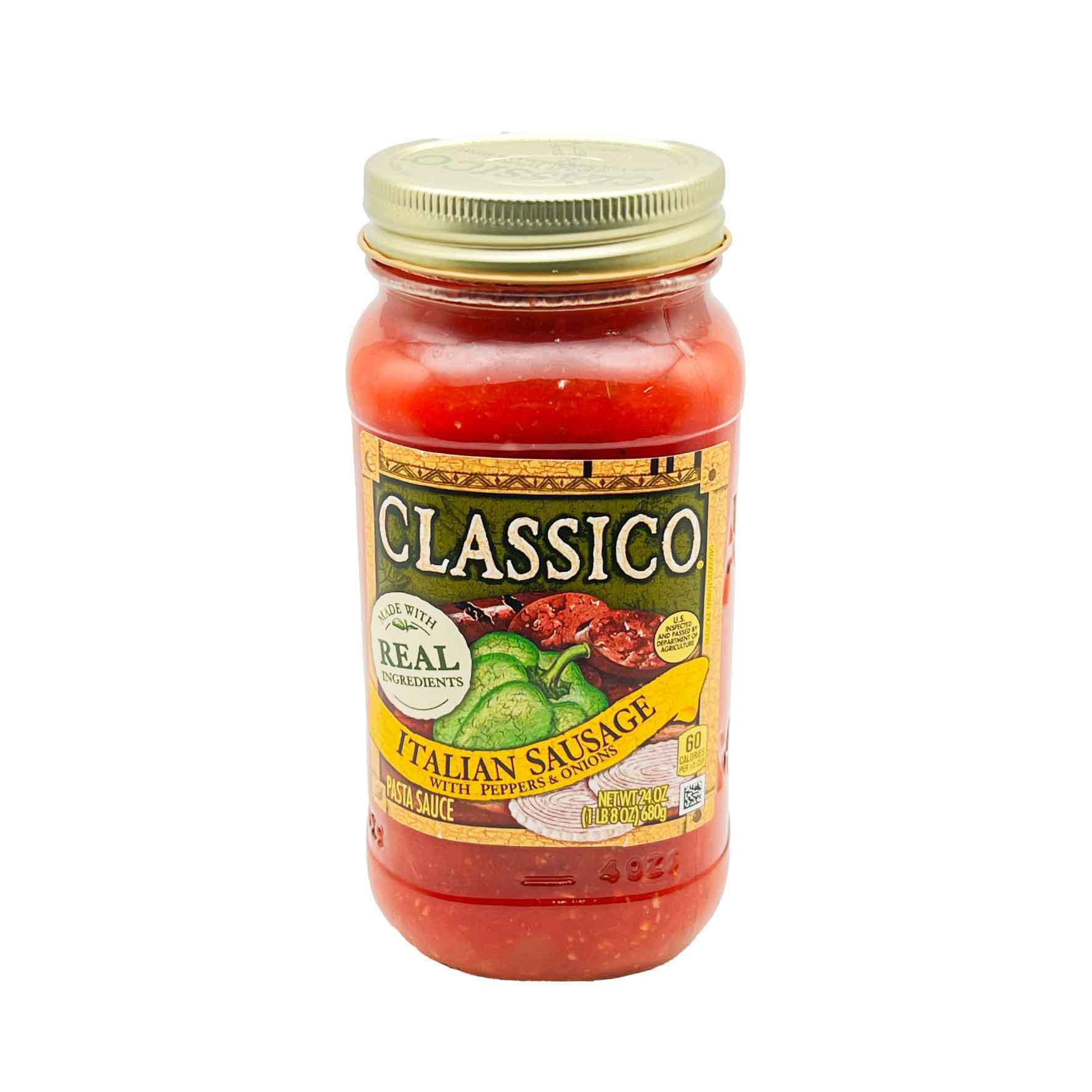 Classico Italian Sausage Spaghetti Pasta Sauce with Peppers & Onions 24 ...