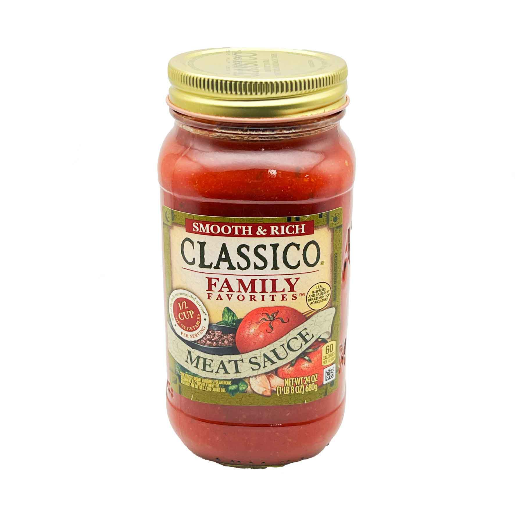 Classico Family Favorites Meat Smooth & Rich Pasta Sauce 24 Oz Jar