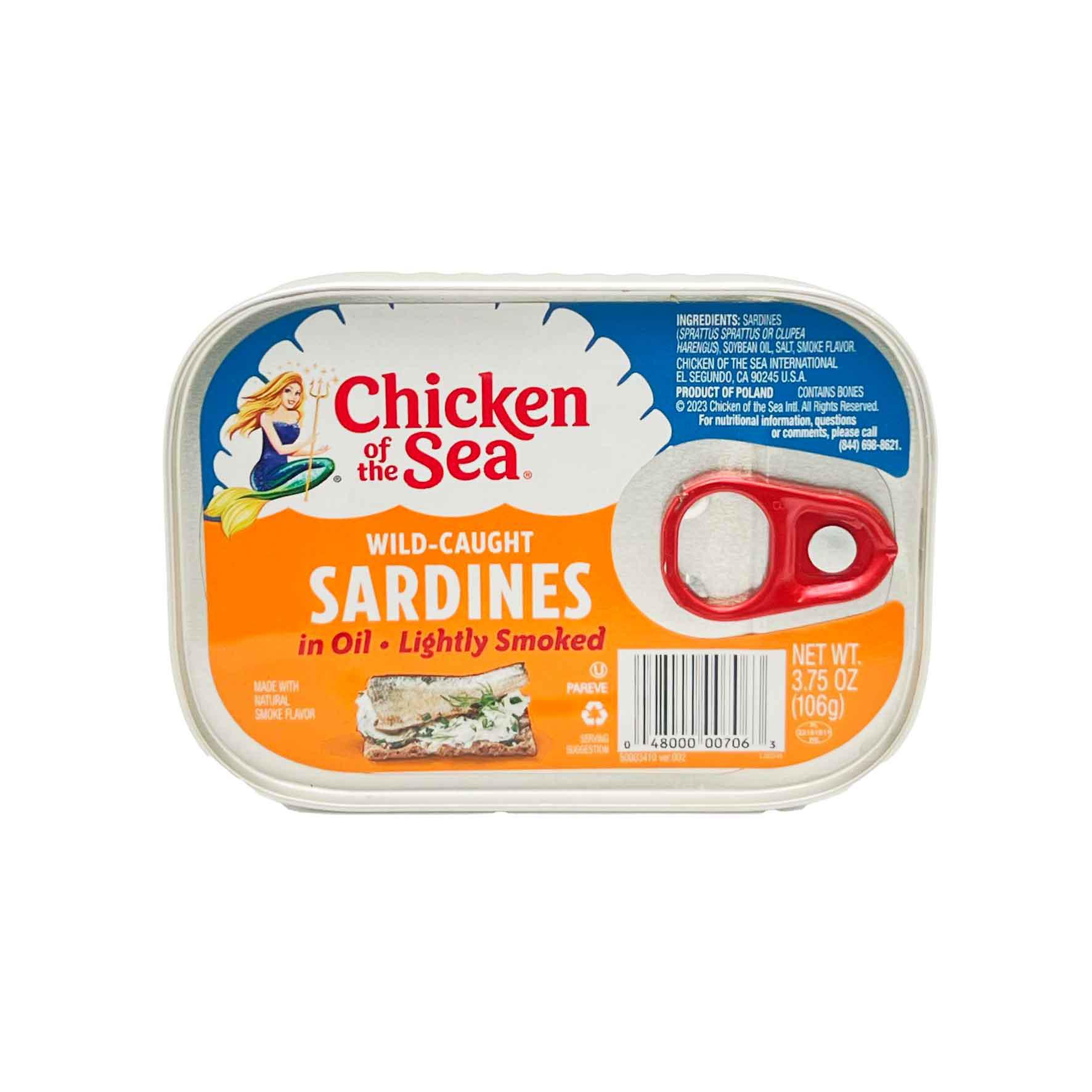 Chicken of the Sea Wild Caught Sardines in Oil Lightly Smoked 3.75 Oz