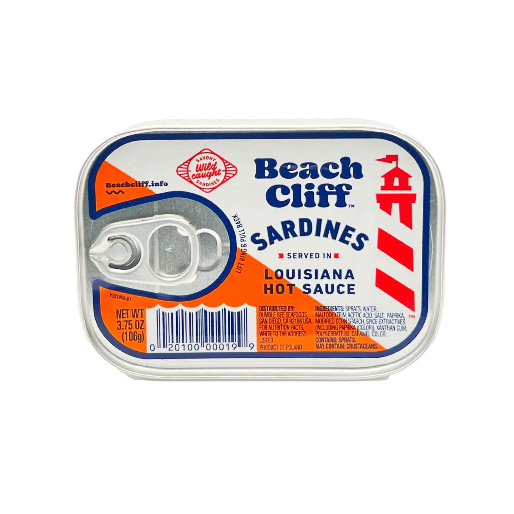 Beach Cliff Sardines in Louisiana Hot Sauce 3.75oz