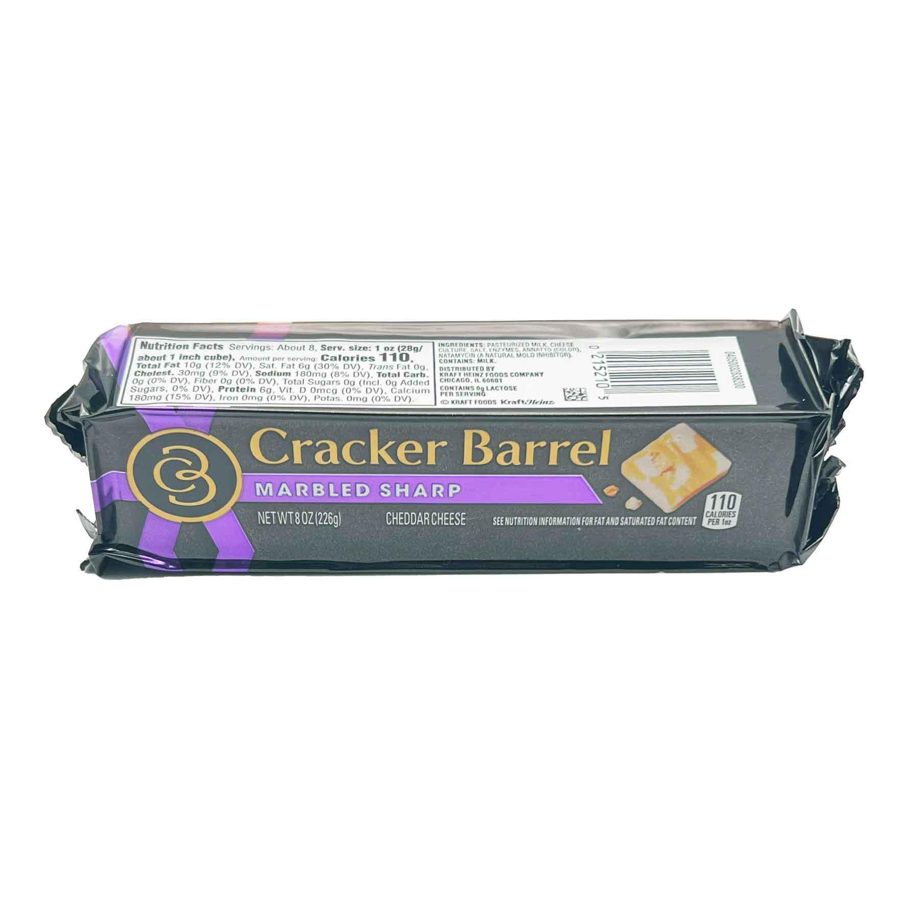 Cracker Barrel Natural Marbled Sharp Cheddar Cheese Block 8oz