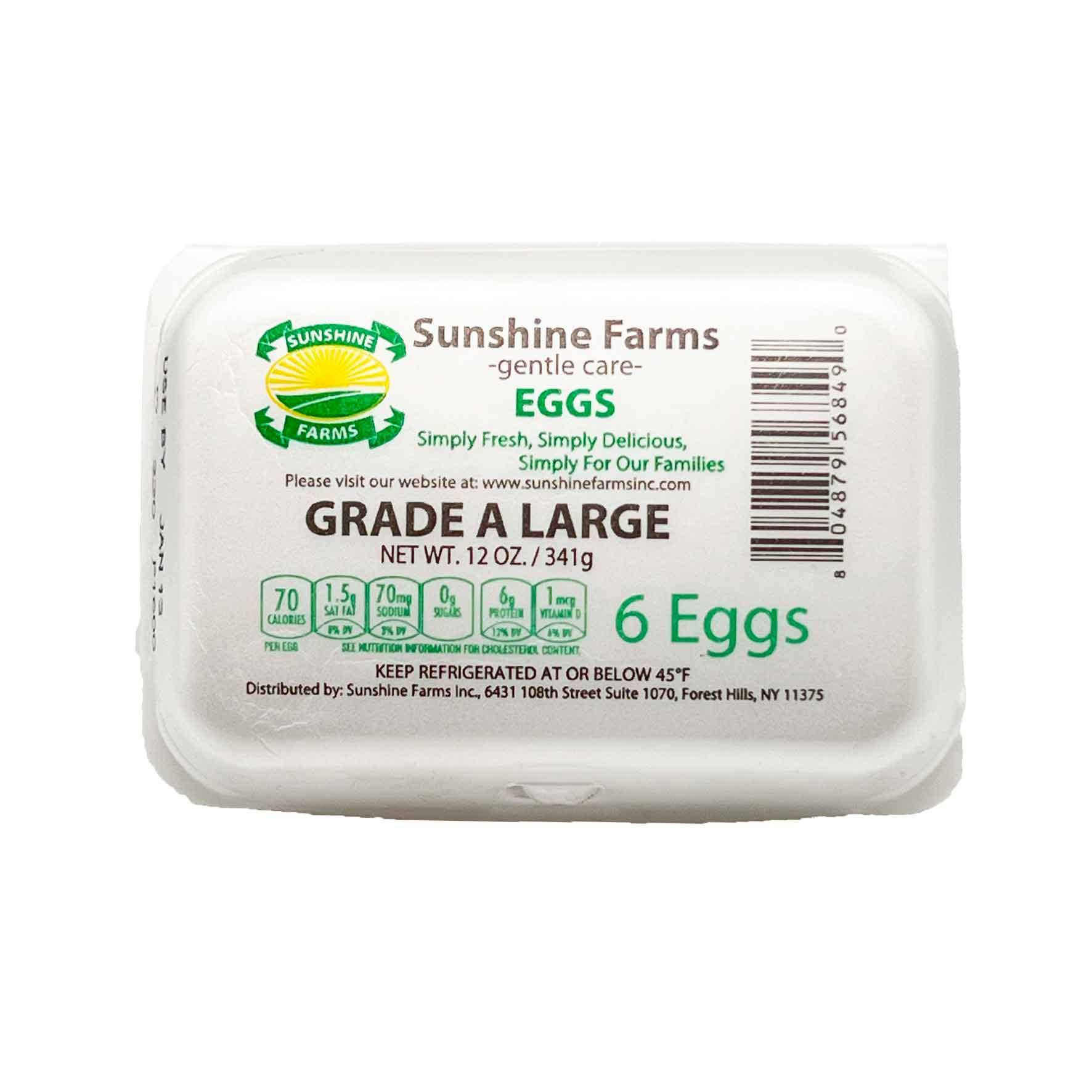 Sunshine Farms Eggs Large White 6Pack 12oz