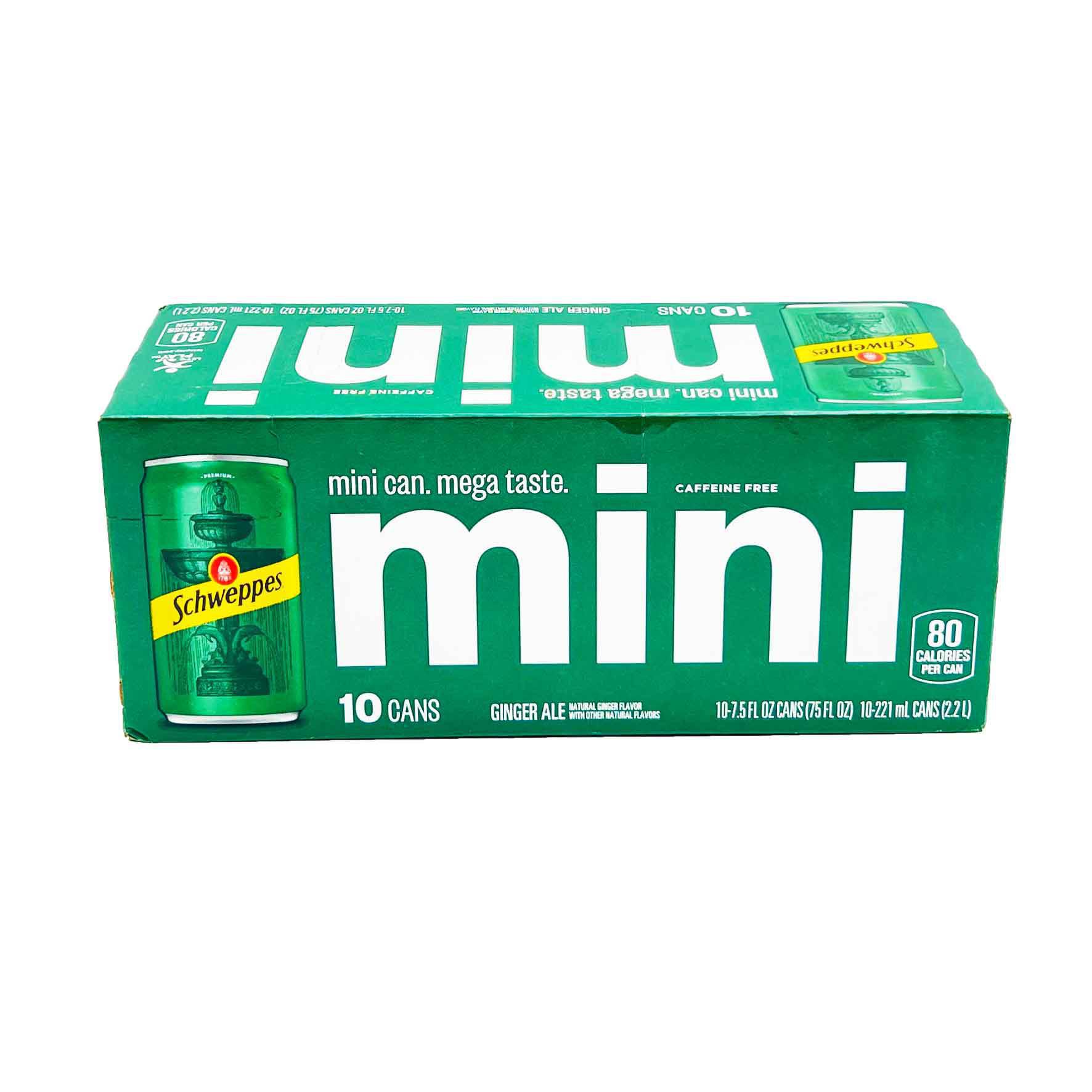 Schweppes Ginger Ale Soda 7.5 Fl Oz Mini Cans 10 Pack