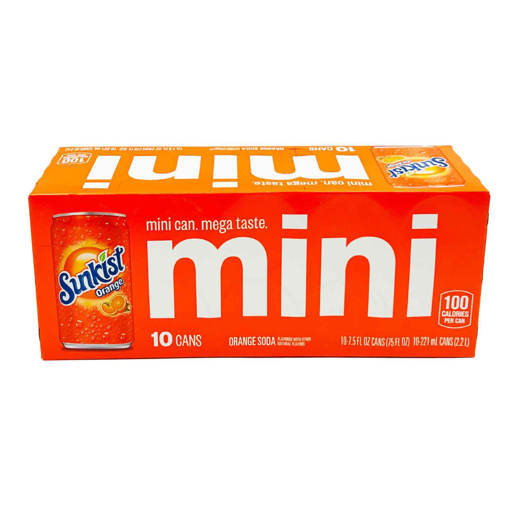 Sunkist Orange Soda Pop 7.5 Fl Oz 10 Pack Cans
