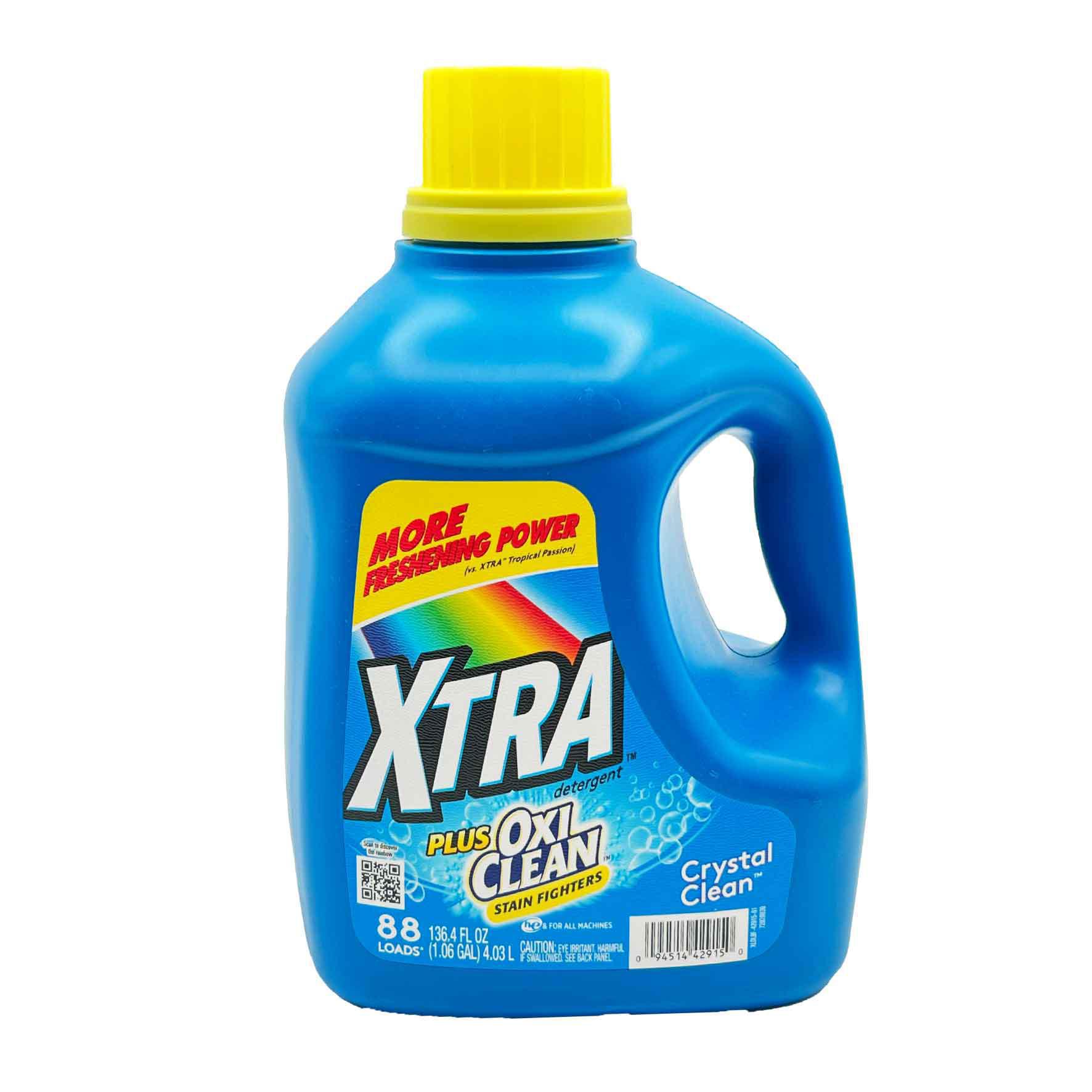 XTRA Plus OxiClean Crystal Clean Liquid Laundry Detergent 136.4 Fl Oz