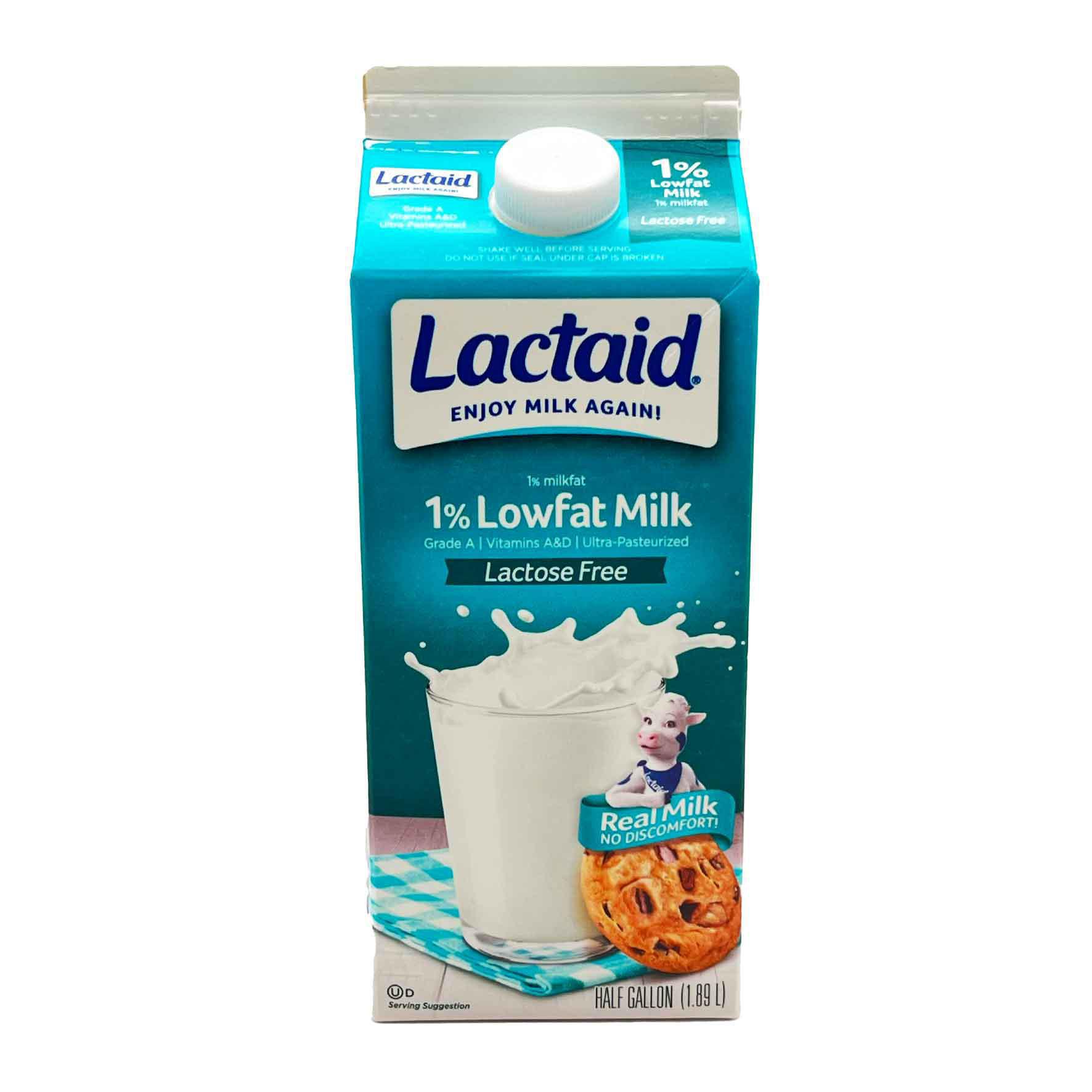 Lactaid Lowfat Milk, 1% Milkfat - 0.5 Gl