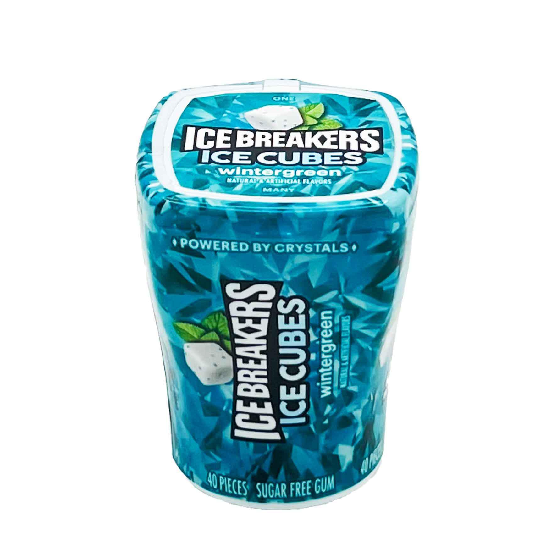 Ice Breakers Ice Cubes Wintergreen Sugar Free Gum, 40 Ct, 3.37 Oz