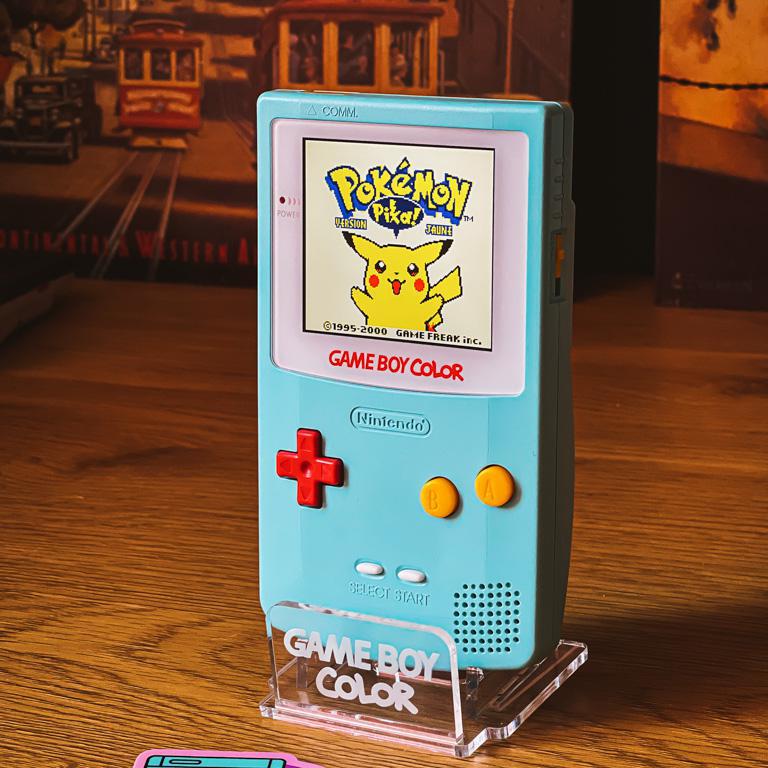 Game Boy Color Modded with IPS screen blue edition
